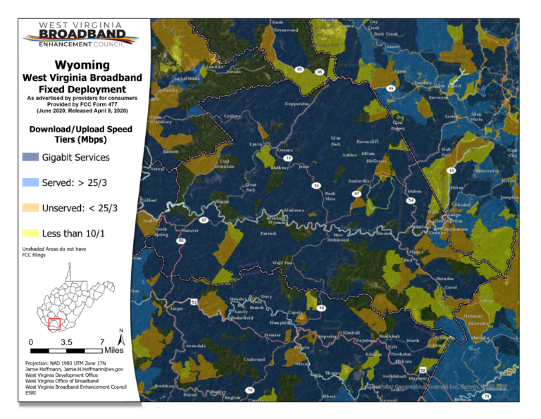 West Virginia Broadband Fixed Speeds By County - WV Broadband : WV ...